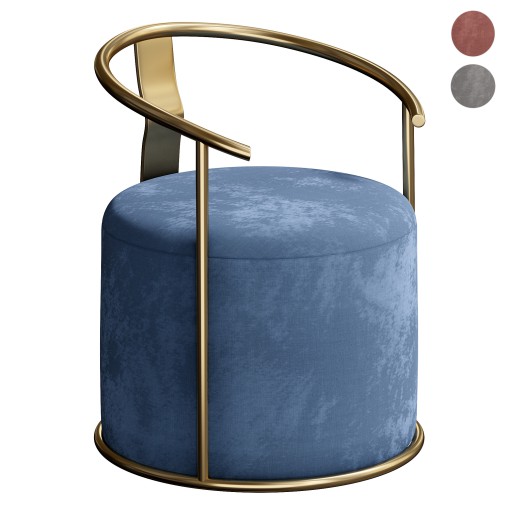 Modern Round Accent Chair in Gold 3D model Maxve