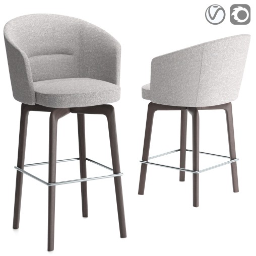 Minotti Amelie Stool 3D model Maxve