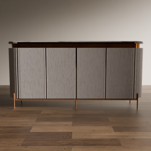 Modern Fluted Console Table 3D model Maxve