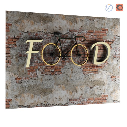 Wall Café Decor 02 3D model Maxve