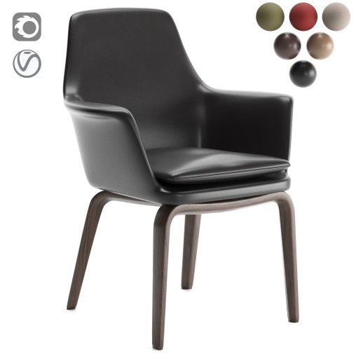 Minotti York Chair 3D model Maxve