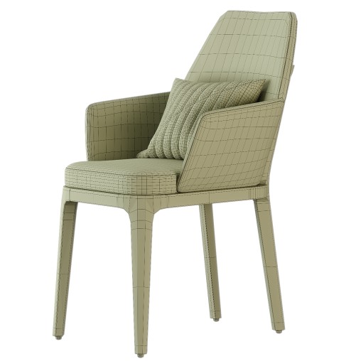 Achilles Dining Arm Chair 3D model Maxve