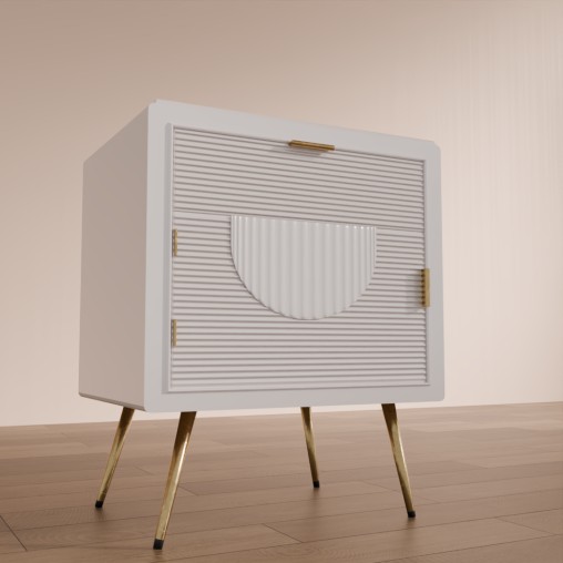 Modern Ribbed Nightstand 3D model Maxve