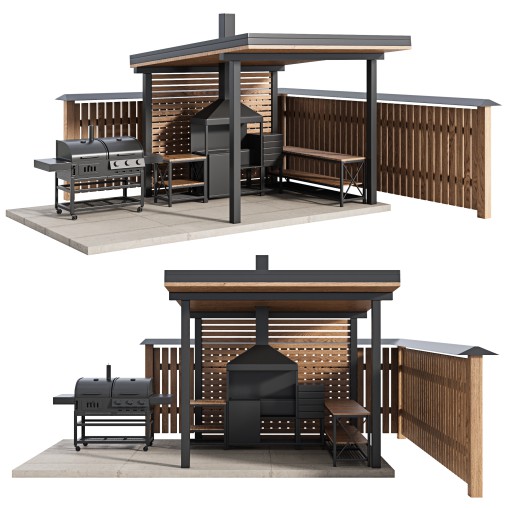 Modern Outdoor Kitchen 24 3D model Maxve