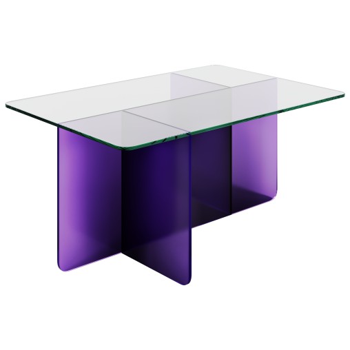 Acrylic Purple Coffee Table with Clear Top by Chairish 3D model Maxve