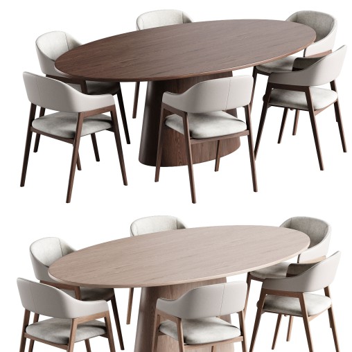Dining set 16 3D model Maxve