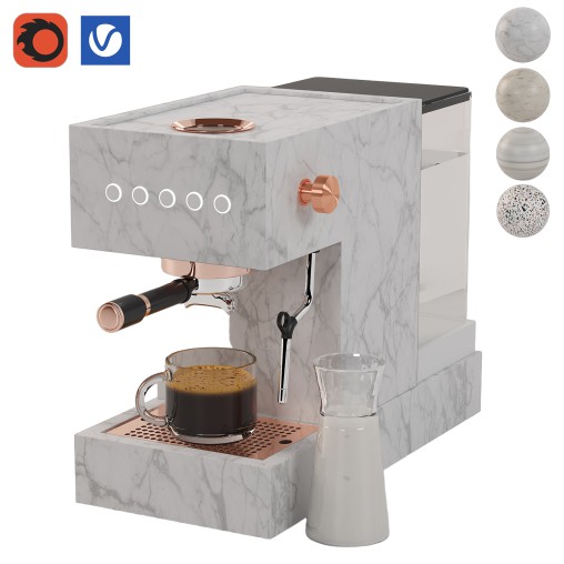marble espresso machine 3D model Maxve