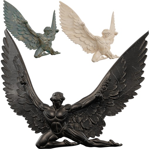 Winged Male Figure Mythological Ascension Pose 3D model Maxve