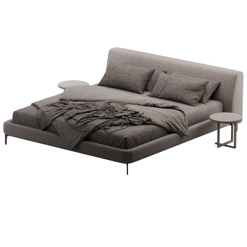 Meridiani LOUIS UP Bed 3D model Maxve