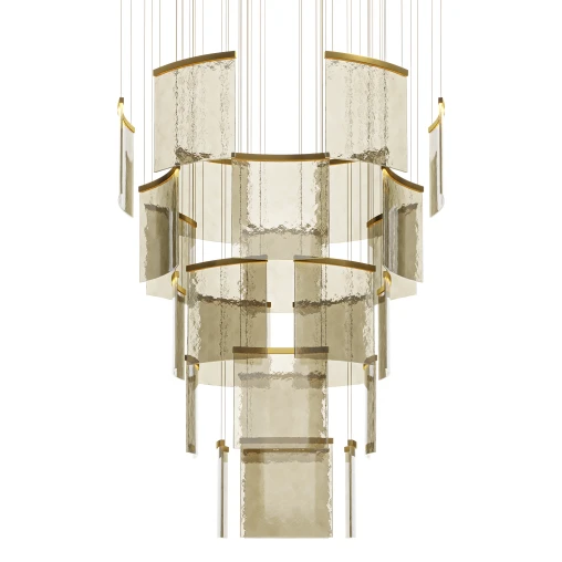 Designer Tile Chandelier For Foyer And High Ceiling Living Room 3D ...