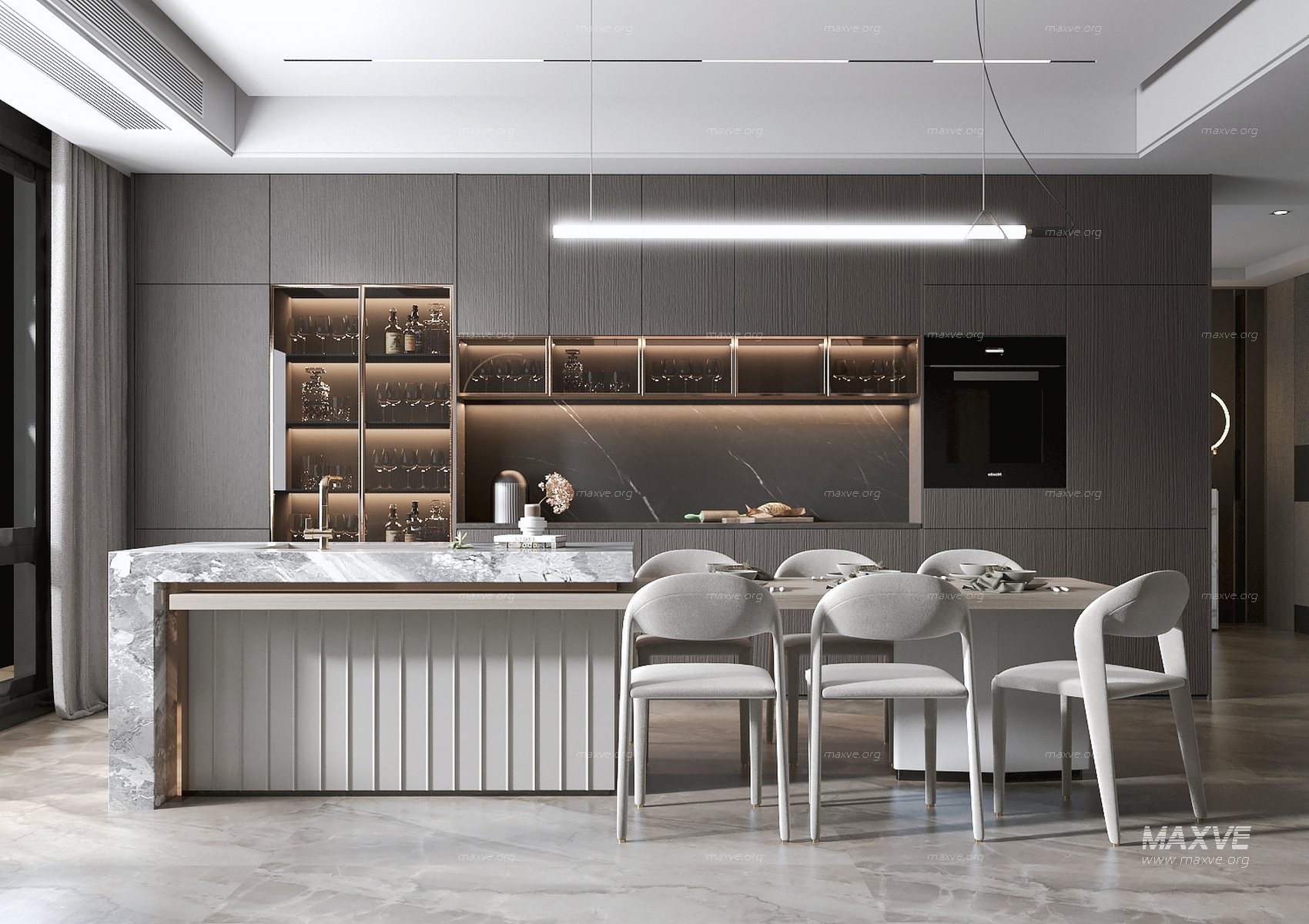 Dining room 3d model Maxve