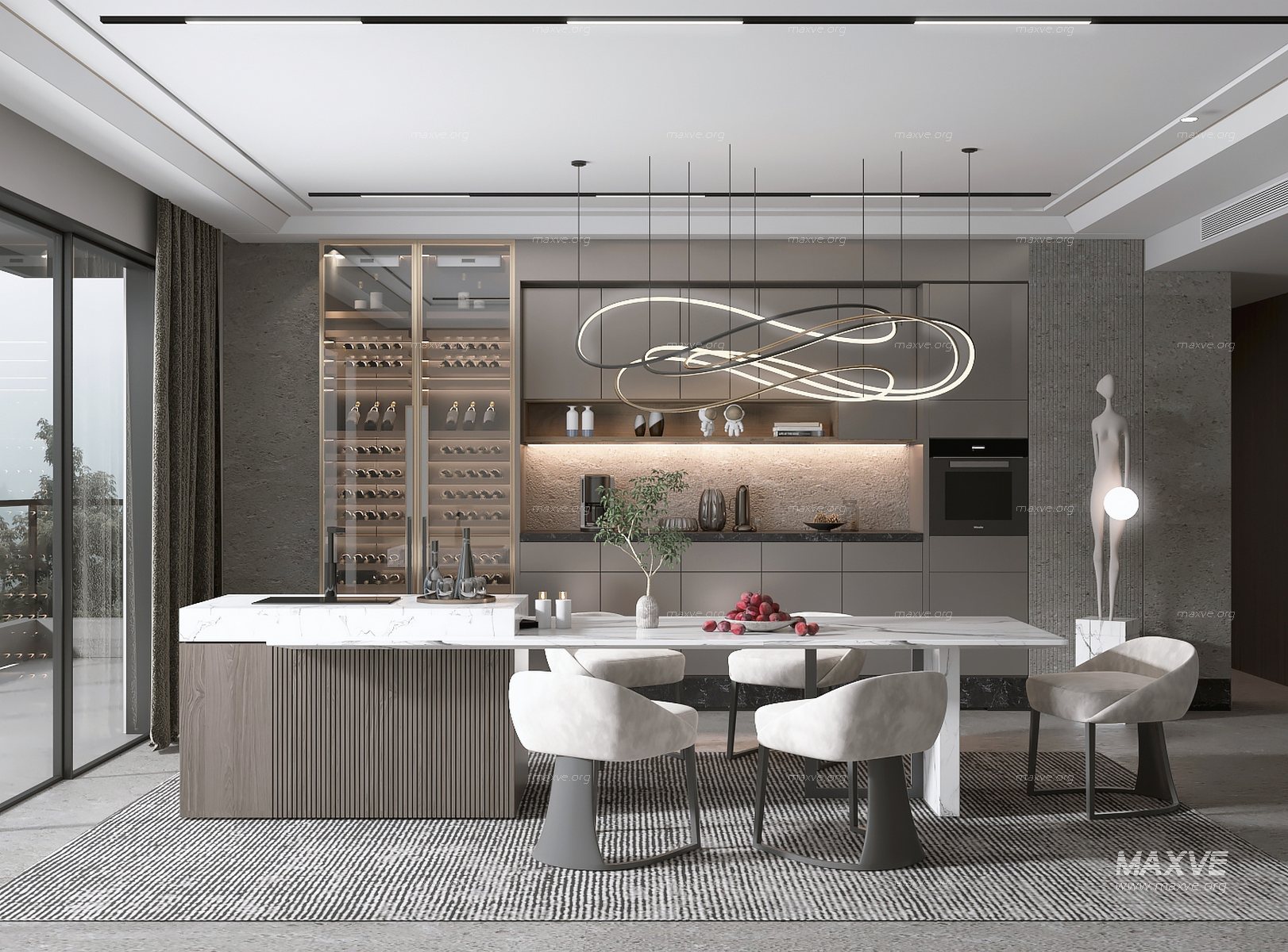 Dining room 3d model Maxve