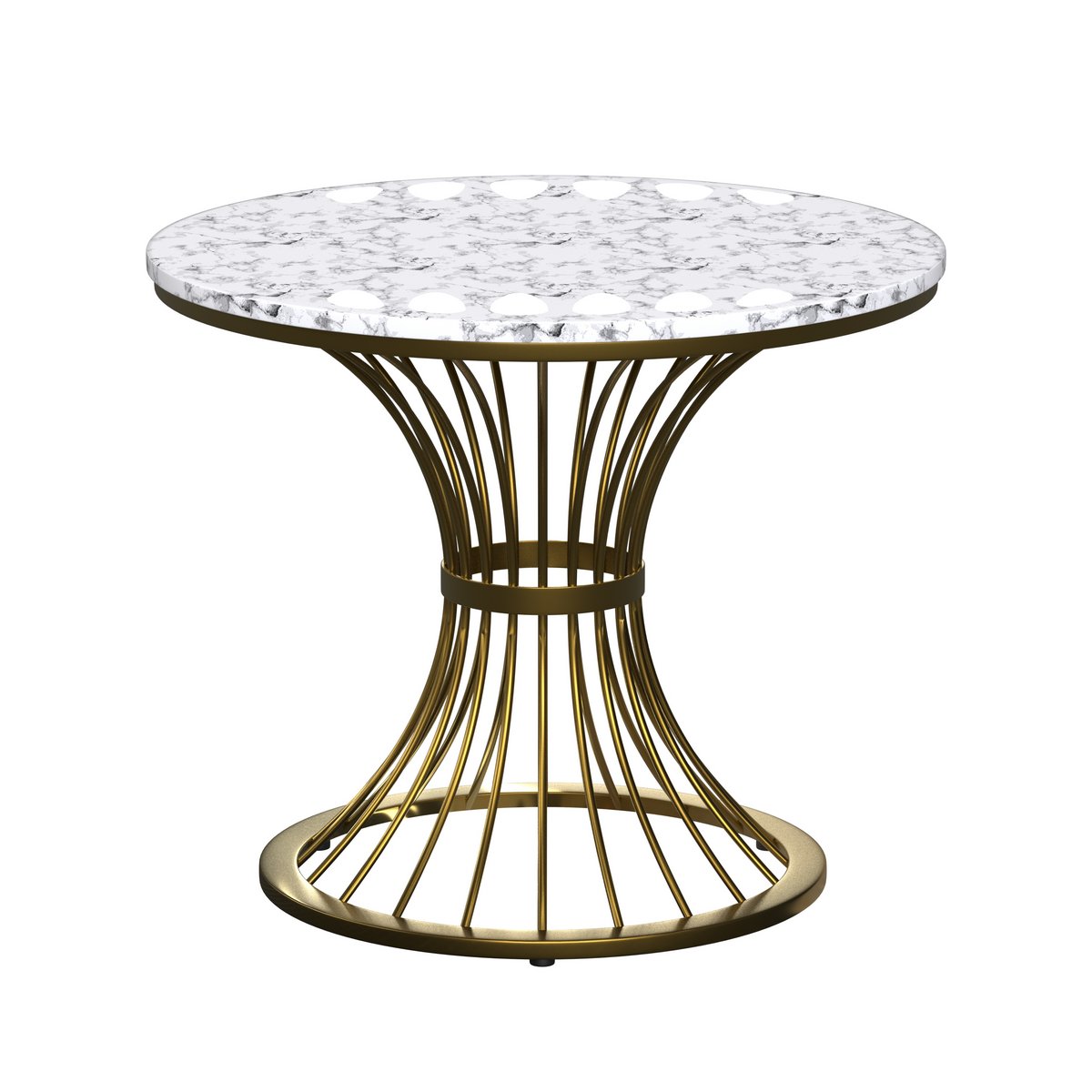 White Marble Top Gold Reception Table - Maxve: Your 3D Model Destination